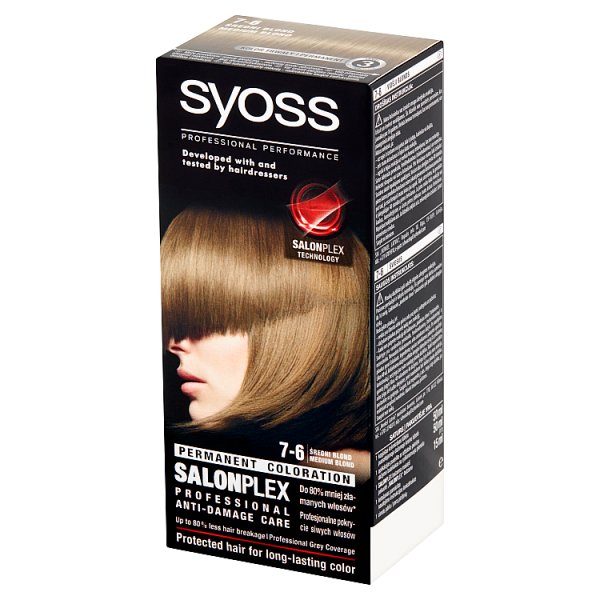 Syoss SalonPlex Farba do włosów średni blond 7-6, 1 szt, Syoss ...