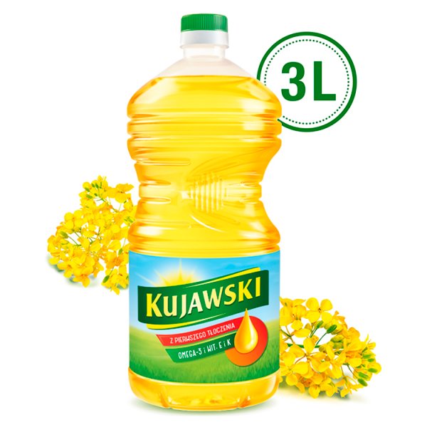 Kujawski Olej rzepakowy z pierwszego tłoczenia 3 l, 1 szt/3,000 litr, Kujawski - Supermarket ...