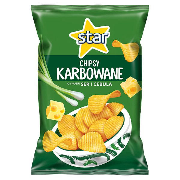 Star Chipsy karbowane o smaku ser i cebula 130 g, 1 szt/0,130 kg, Star ...